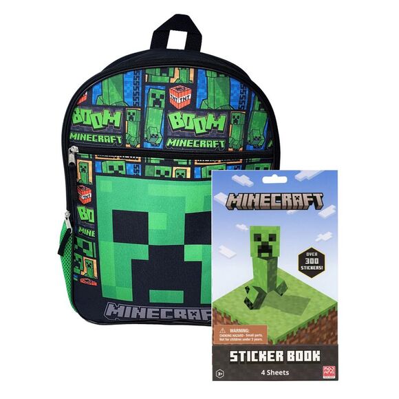 Minecraft | Accessories | New Minecraft Backpack 6 And Sticker Book Set ...